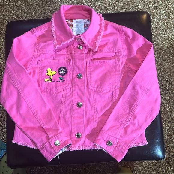 Peanuts | Jackets & Coats | Peanuts Pink Girl Jean Jacket | Poshmark